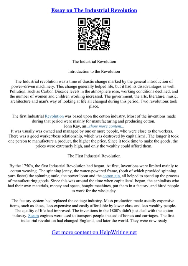 Essay Industrial Revolution | PDF