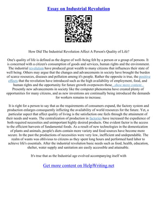 Essay Industrial Revolution | PDF
