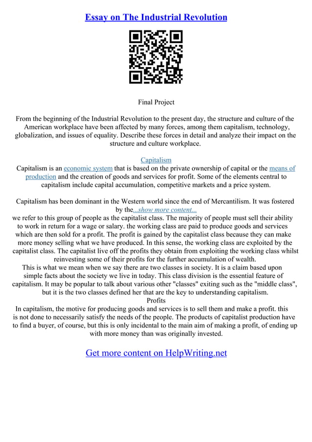 Essay Industrial Revolution | PDF