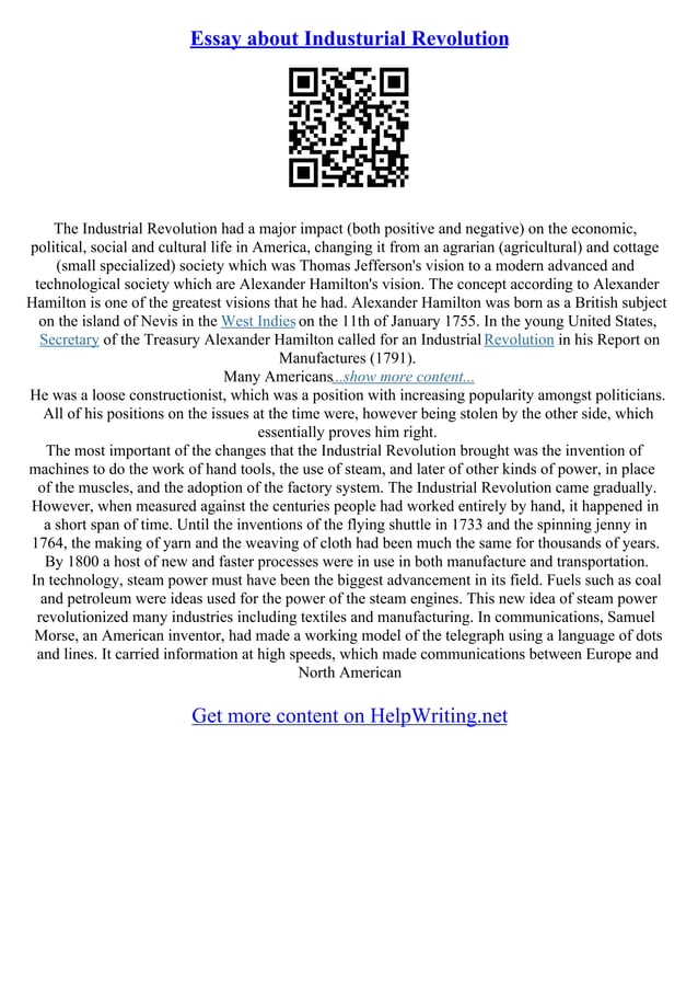 Essay Industrial Revolution | PDF