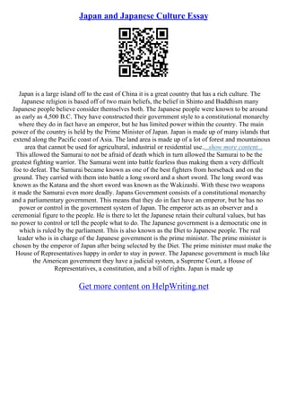 Essay In Japanese | PDF | Geography | Science