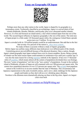 Essay In Japanese | PDF