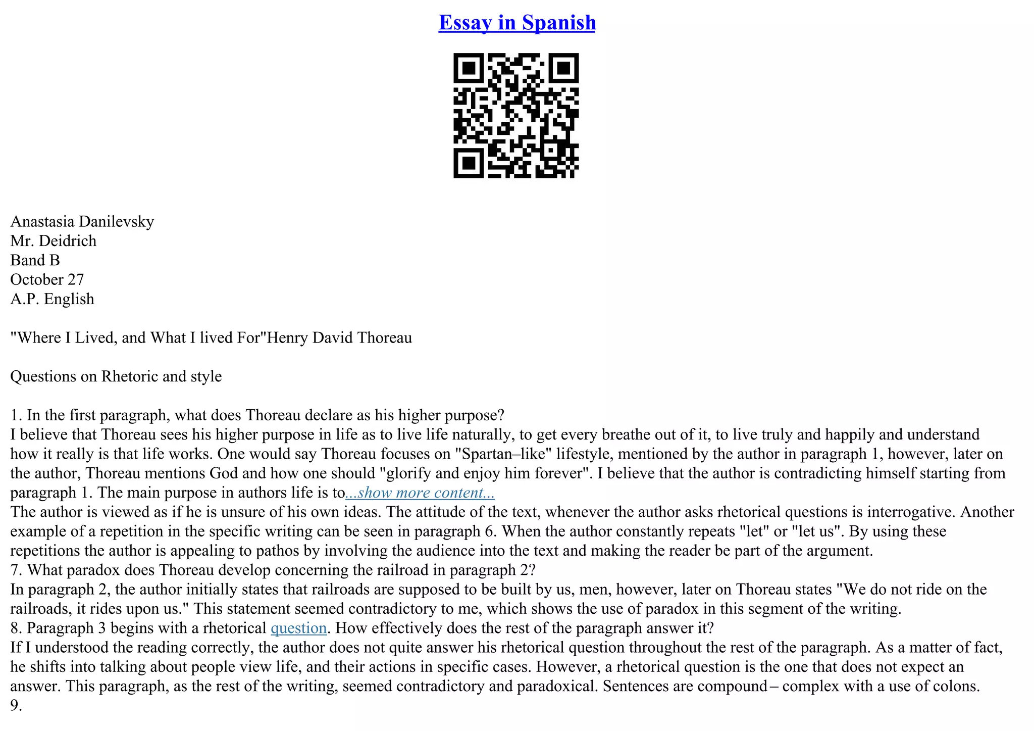 Essay In Spanish | PPT