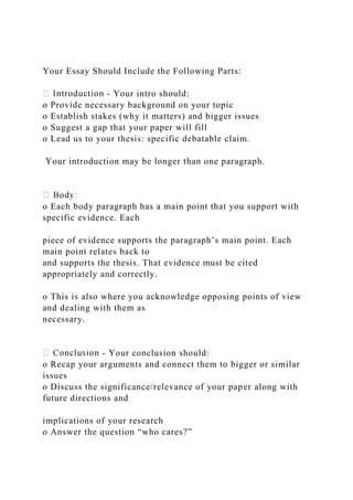 Essay Instructions Objectives This assignment combin.docx