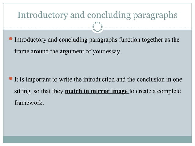 Essay intro and conclusion | PPT