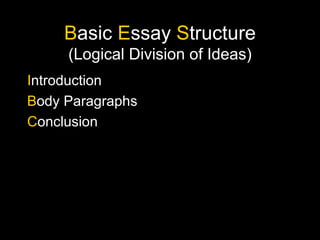 Essay Structure (Introduction and Outline) | PPT | Undergraduate ...