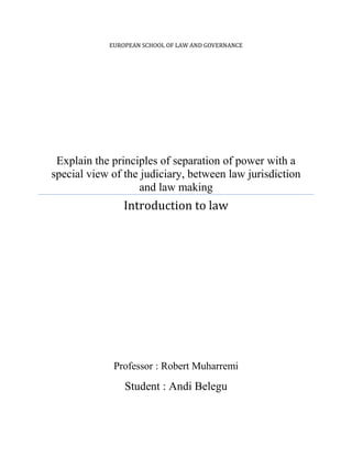 The principle of Separation of Powers | DOCX
