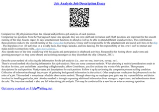 Essay Job Description | PDF | Resume Writing and Advice | Job Search