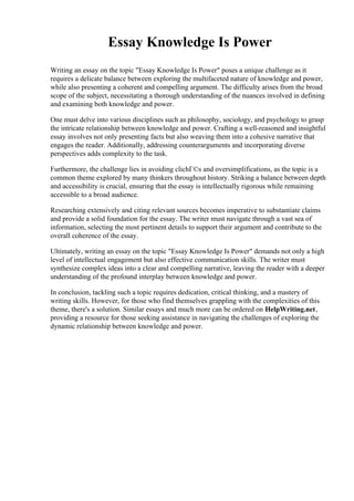 Essay Knowledge Is Power.pdf