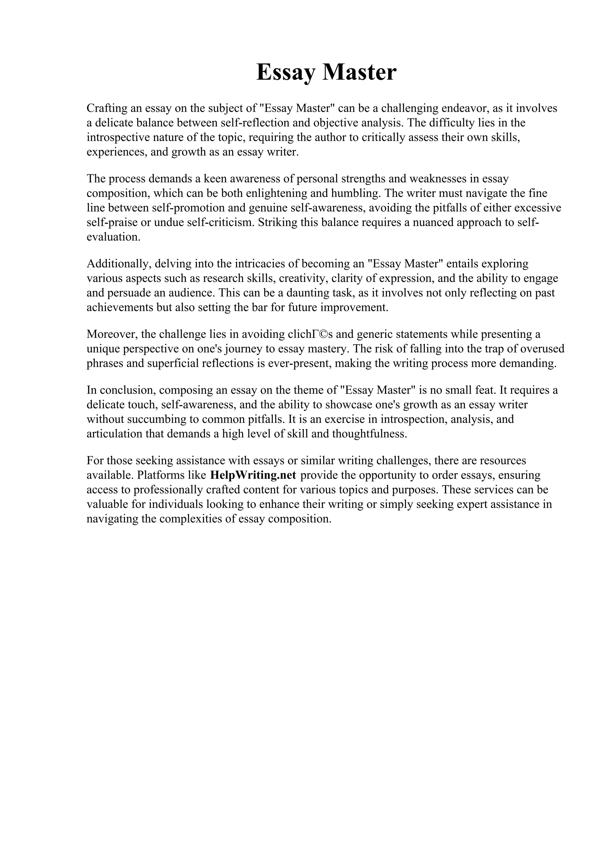 Essay Master | PDF