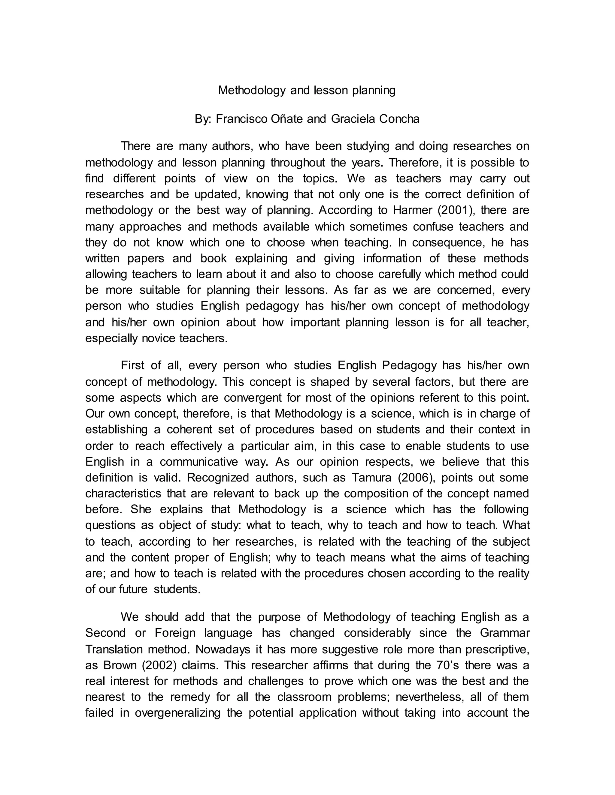 Essay methodology final | PDF