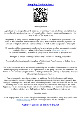 Essay Methods | PDF | Undergraduate Education | College Education