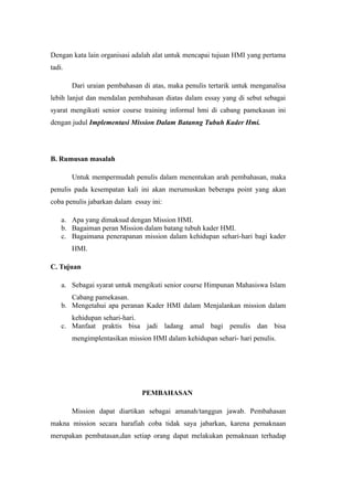 Essay mission hmi (1) | PDF