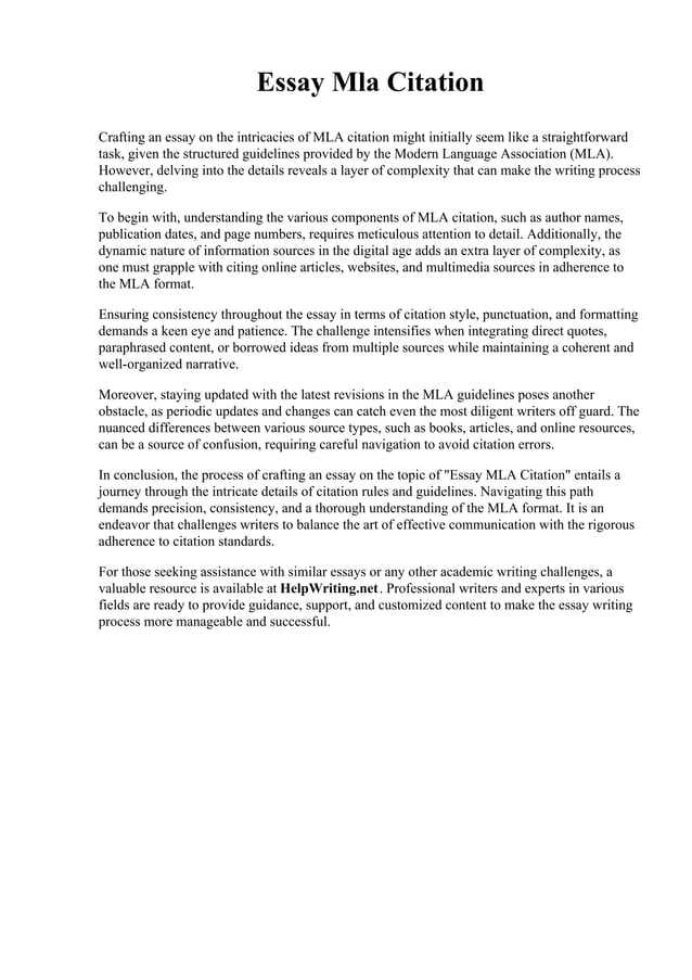Essay Mla Citation. Michigan State University | PDF | Science