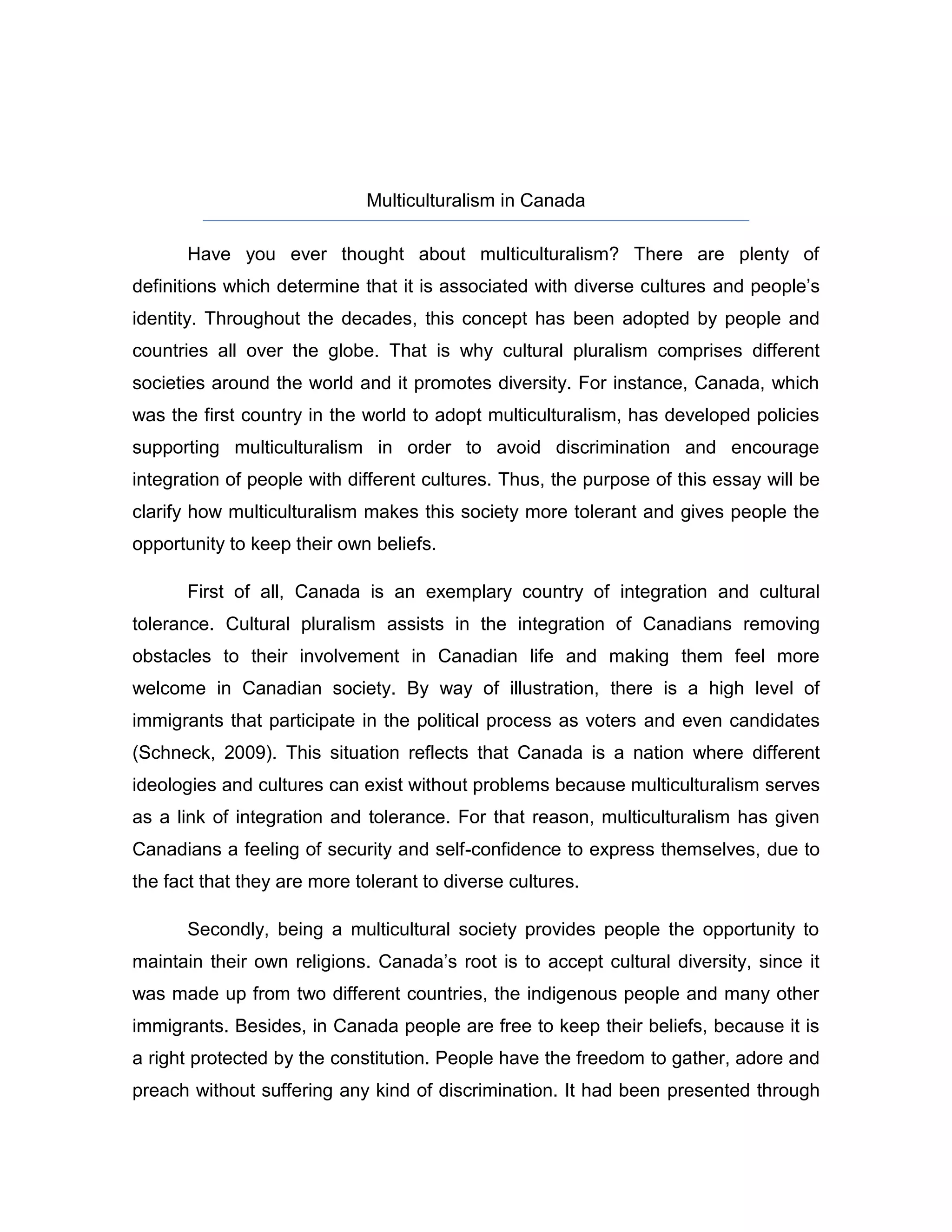 Essay multiculturalism | DOCX