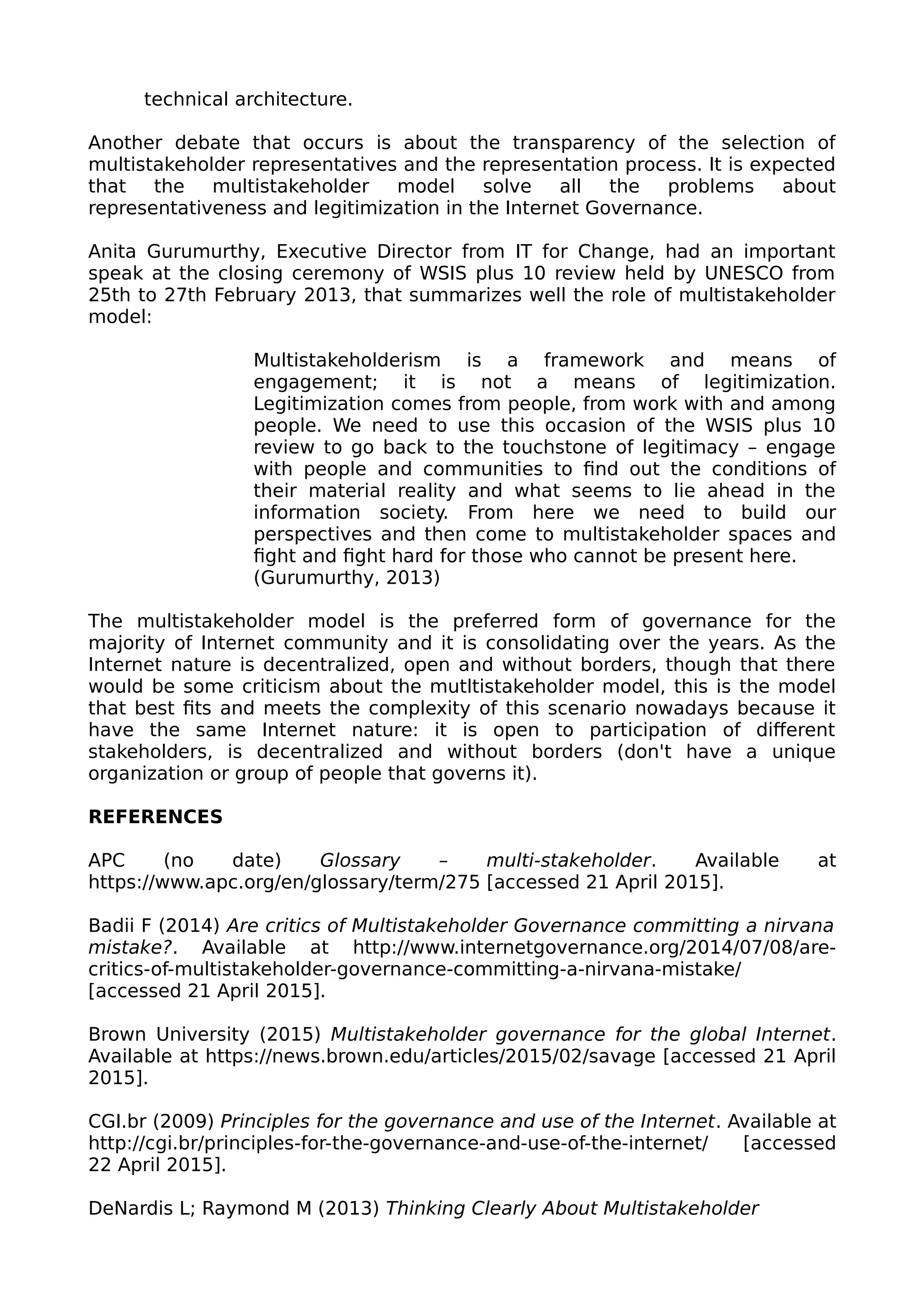 Essay: Multistakeholder Model | PDF | Internet | Computing