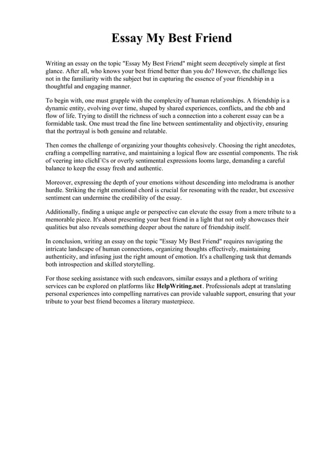Essay My Best Friend | PDF