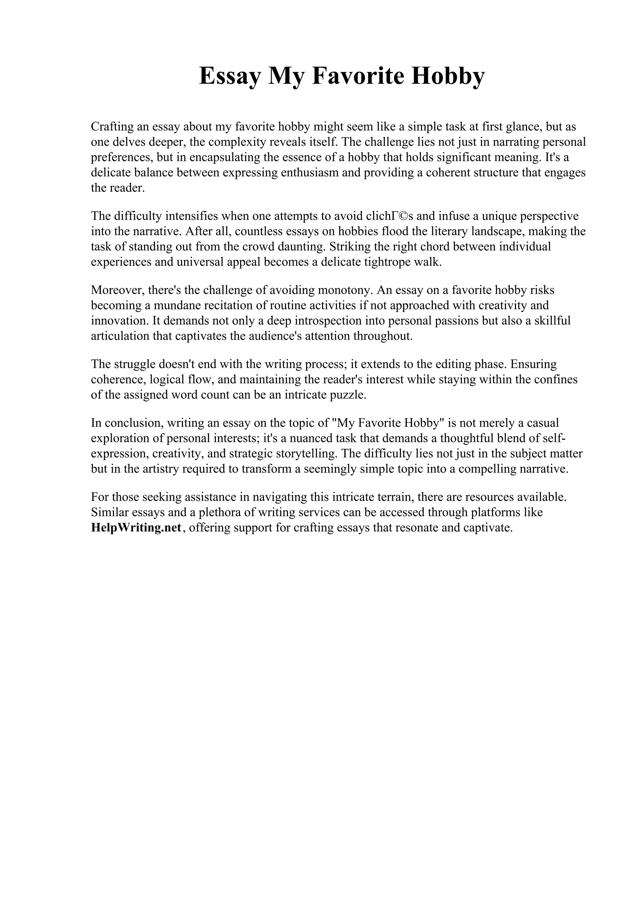 Essay My Favorite Hobby.pdf