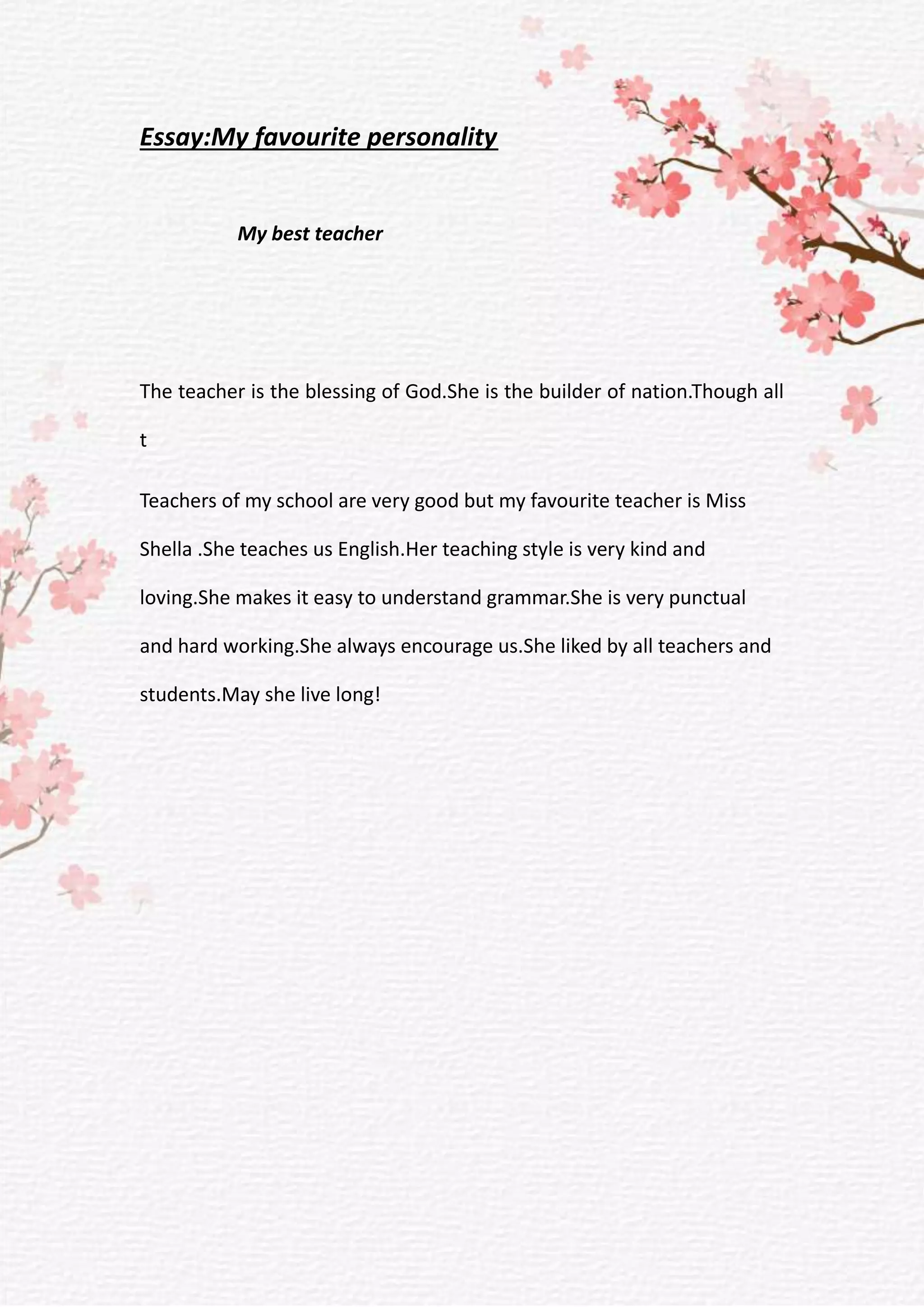 EssayMy favourite personality docx | DOCX | Education