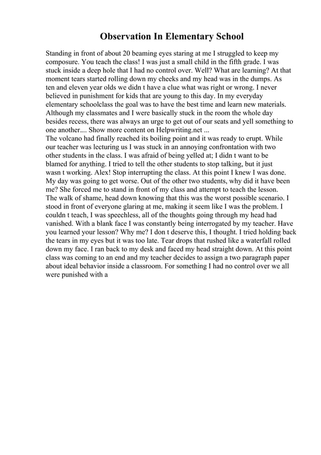 Essay My First Day At School | PDF