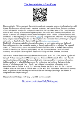 Essay Of Africa | PDF