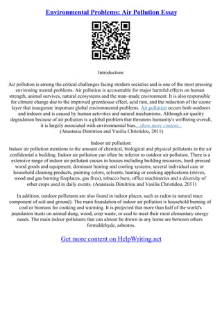 essay of air pollution.pdfEssay Of Air Pollution | PDF | Lung and ...