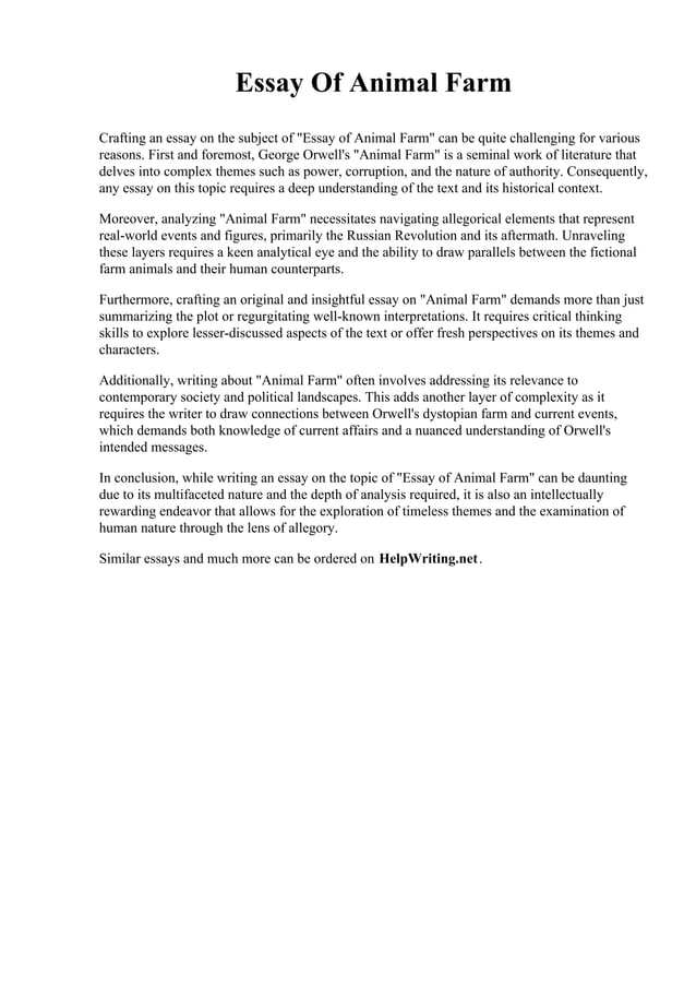 Essay Of Animal Farm.pdf | Science