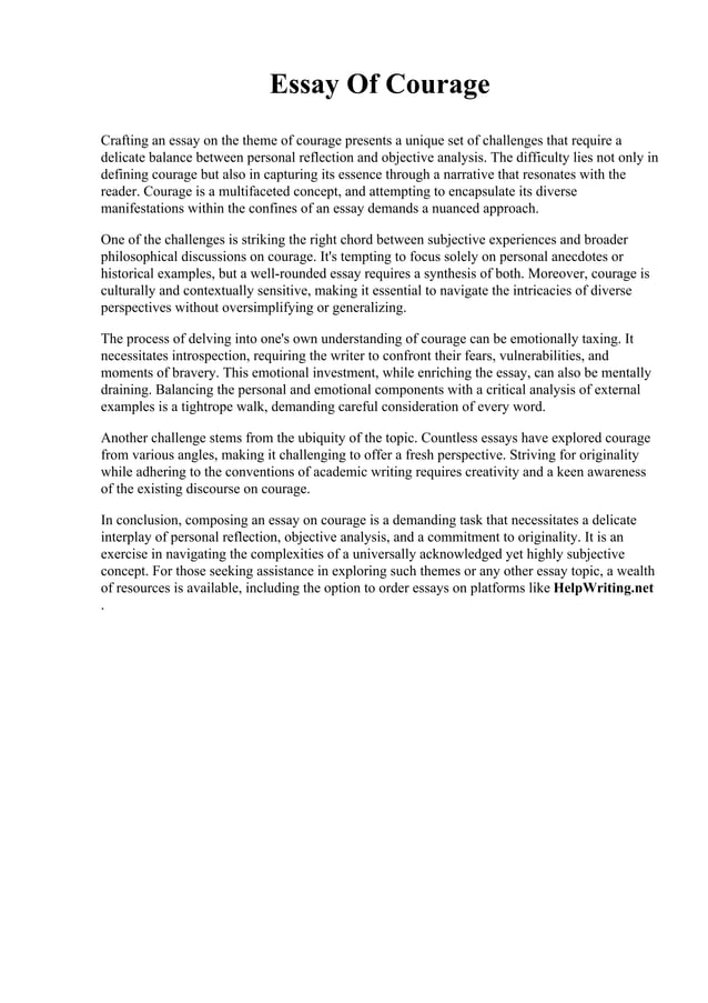 Essay Of Courage.pdf | Homework and Study | Education