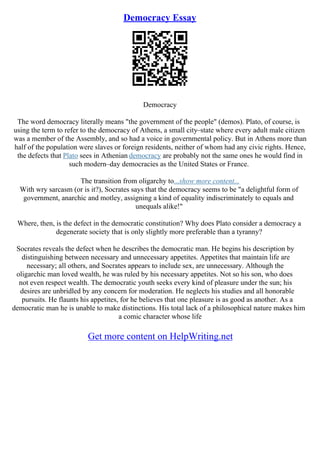 Essay Of Democracy | PDF