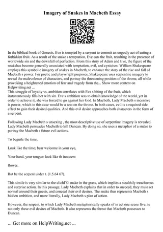 Essay Of Macbeth Introduction | PDF