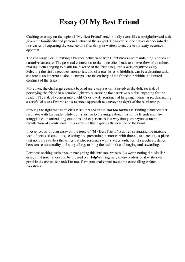 Essay Of My Best Friend.pdf | Screenwriting | Content Production