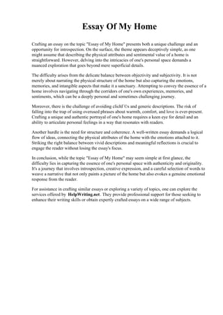 Essay Of My Home.pdf | Homework and Study | Education