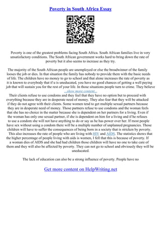 Essay Of Poverty | PDF
