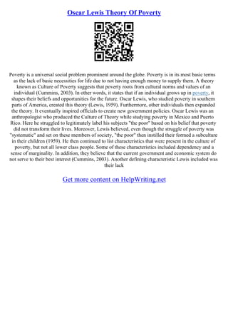 Essay Of Poverty | PDF