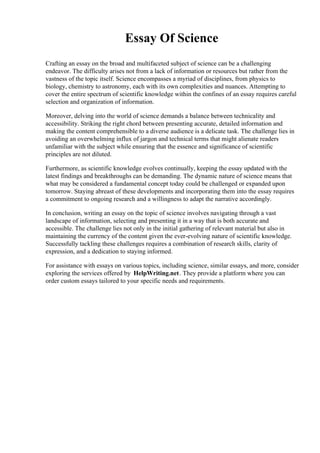 Essay Of Science. Colorado Mesa University | PDF