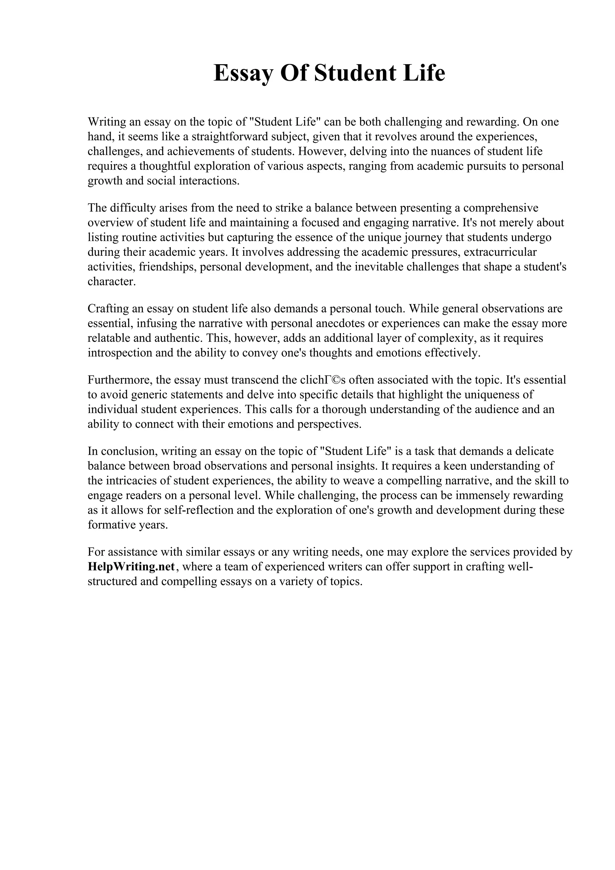 Essay Of Student Life.pdf