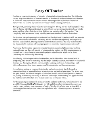 Essay Of Teacher.pdf