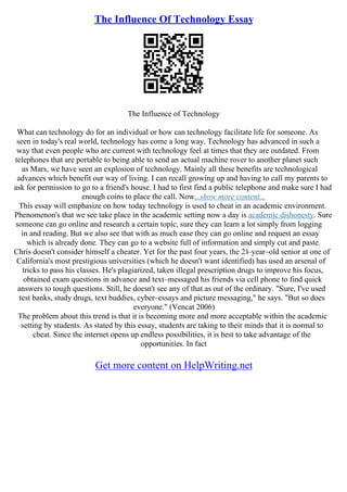 Essay Of Technology | PDF