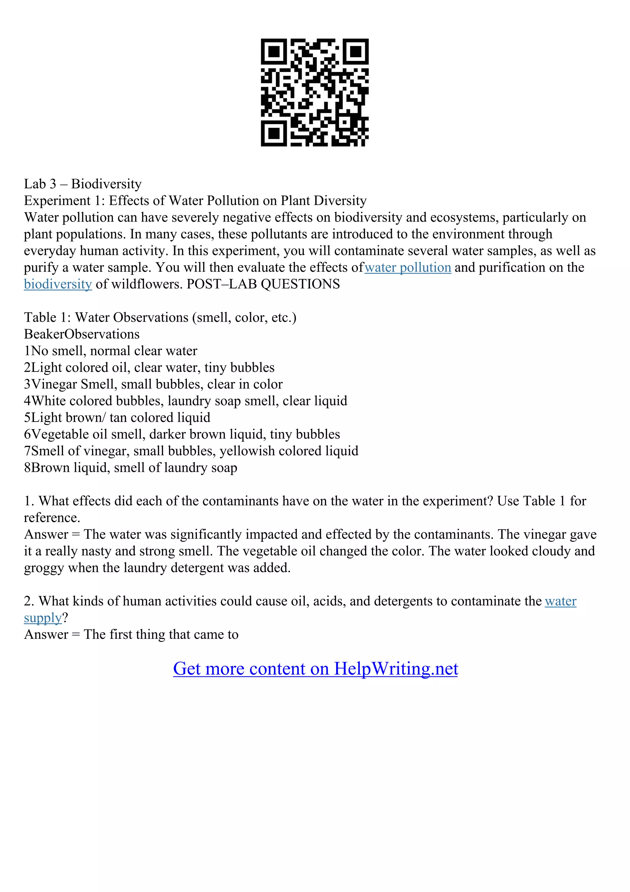 Essay Of Water Pollution | PDF