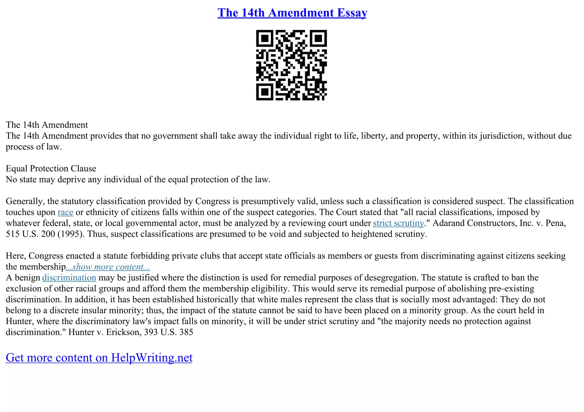 Essay On 14Th Amendment | PPT