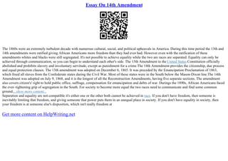 Essay On 14Th Amendment | PPT