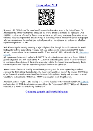 Essay On 9 11 | PDF