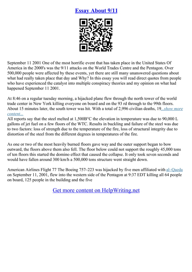 Essay On 9 11 | PDF