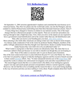 Essay On 9 11 | PDF
