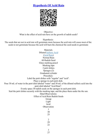 Essay On Acid Rain | PDF