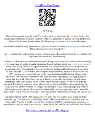 Essay On Aids Awareness | PDF