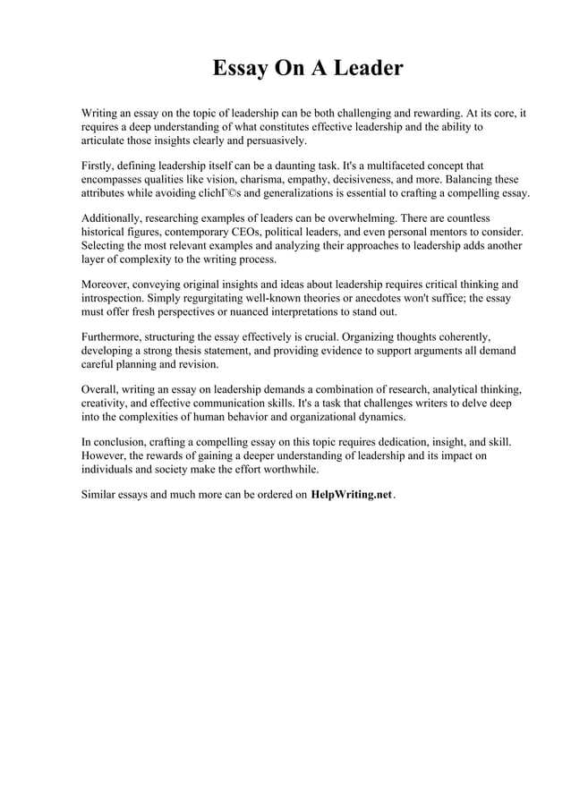 Essay On A Leader.pdf