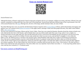 Essay On Ancient Roman Laws | PDF
