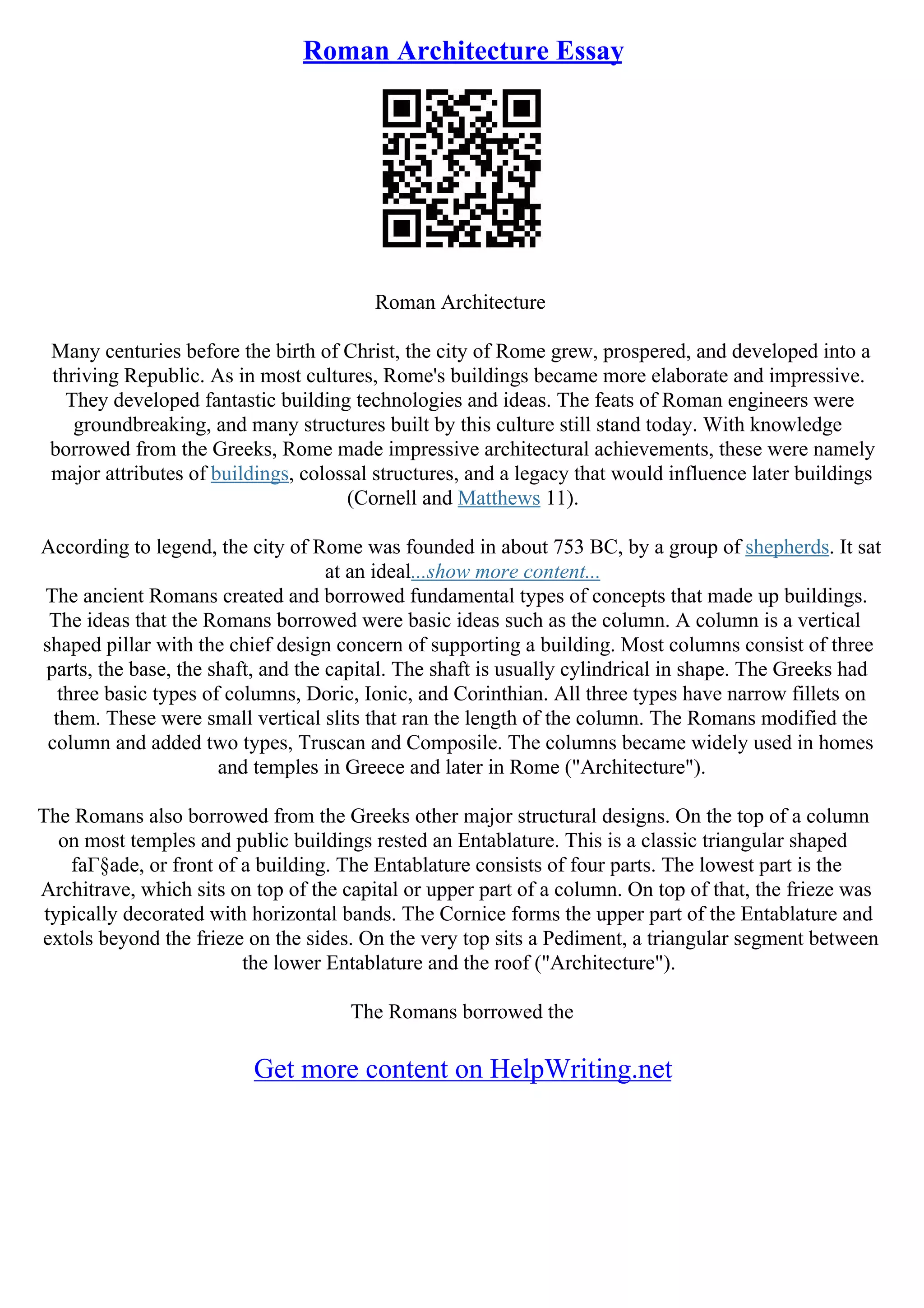 Essay On Ancient Rome | PDF