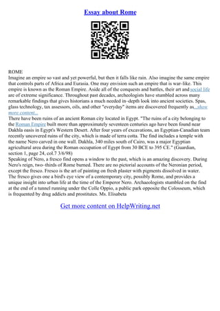 Essay On Ancient Rome | PDF